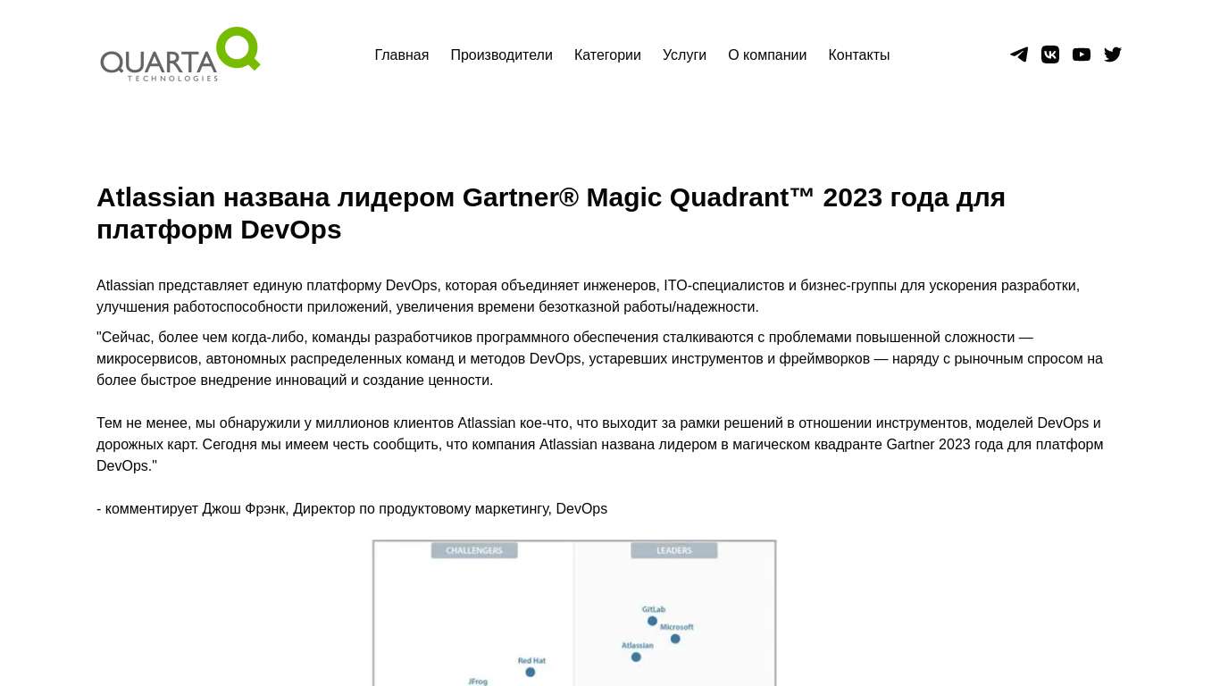 Atlassian названа лидером Gartner Magic Quadrant 2023 года для платформ ...
